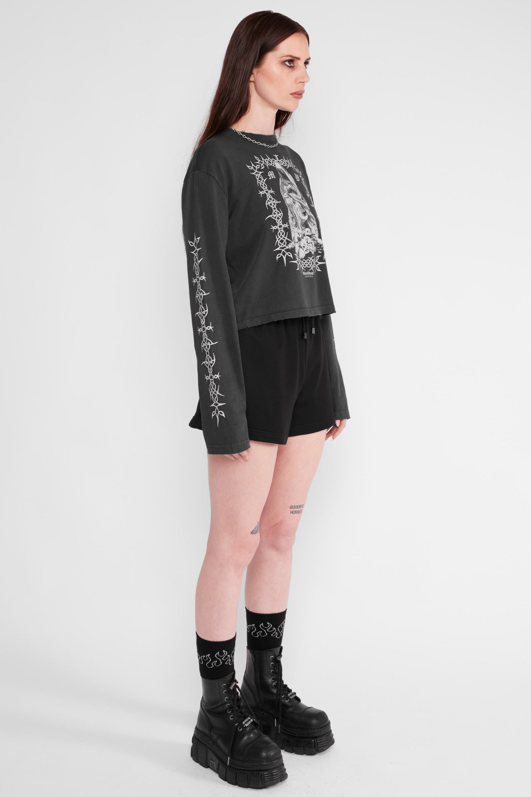 Mary Wyatt London - Sanctum Long Sleeve Cropped Tee